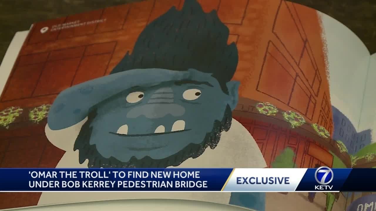Blue troll, named Omar, to find new home under Bob Kerrey Bridge - YouTube