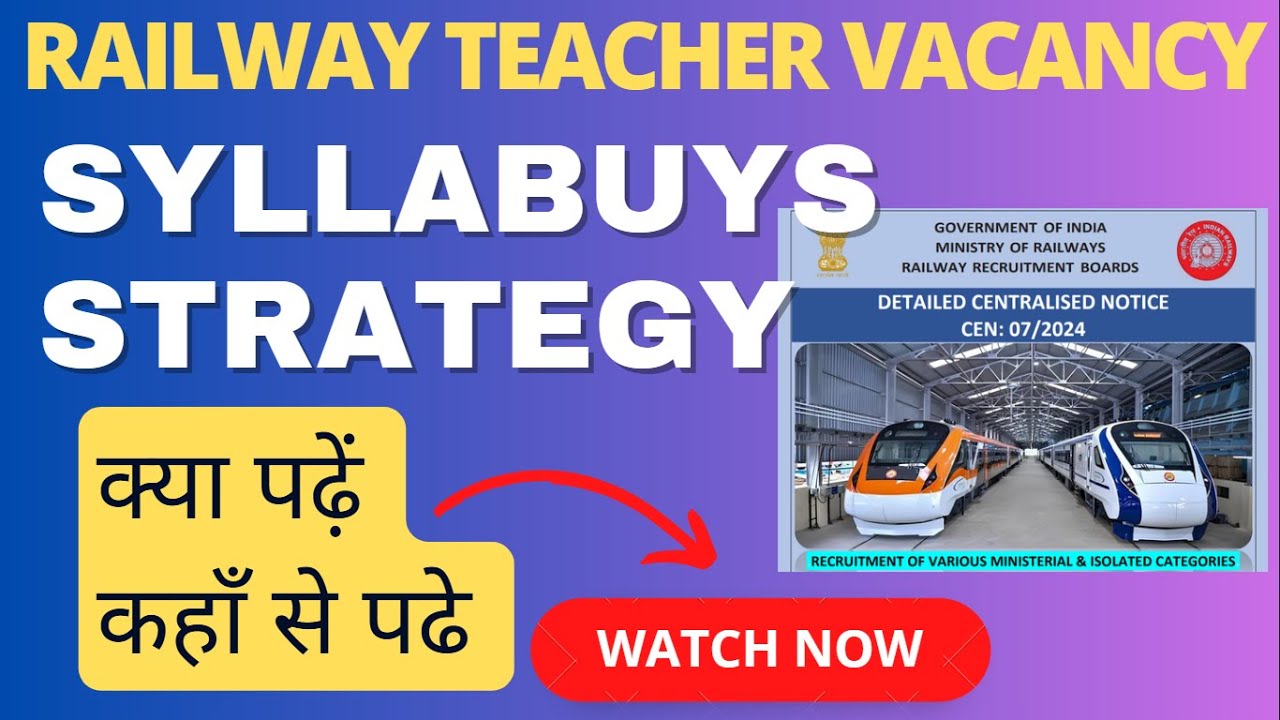Railway teacher syllabus || Railway teacher exam pattern || Railway ...