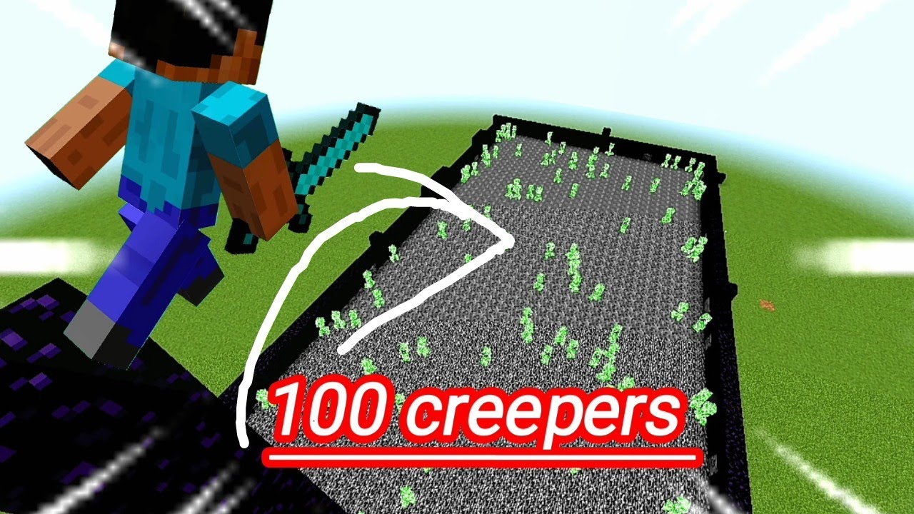 CAN I DEFEAT 100 CREEPERS IN MINECRAFT - YouTube