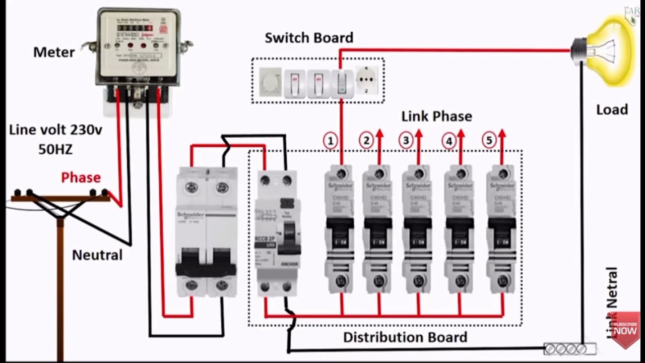Electrical 250V Meter Mcb Connection - YouTube