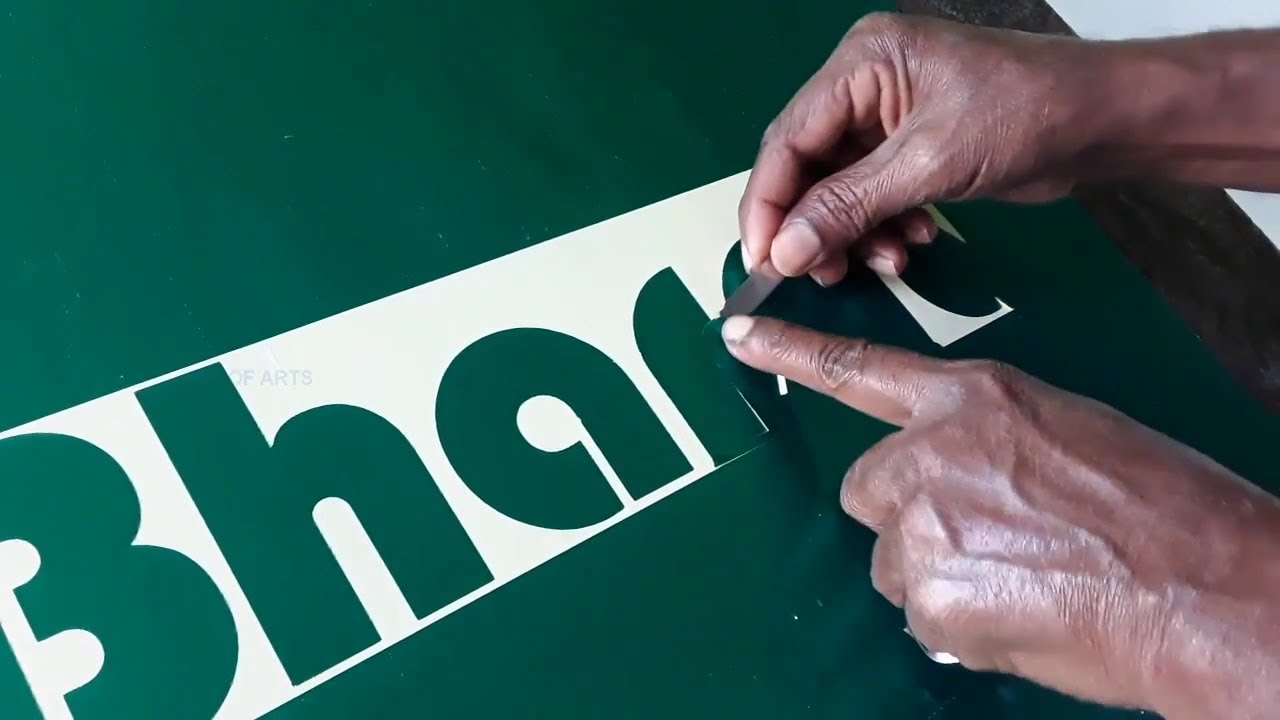 Radium Sticker Cutting Work - key of arts - YouTube