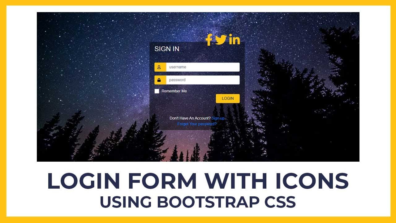 LOGIN FORM WITH ICONS USING BOOTSTRAP | LOGIN FORM - YouTube