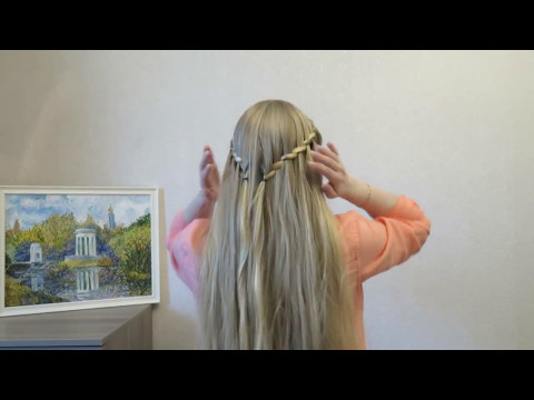 Плетение водопад на себе