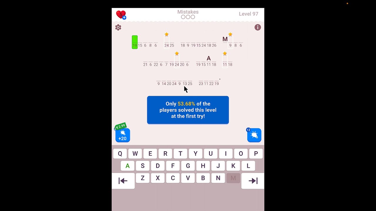 Cryptogram: The Solution For Level 97! - Step by Step Word Brain Puzzle ...