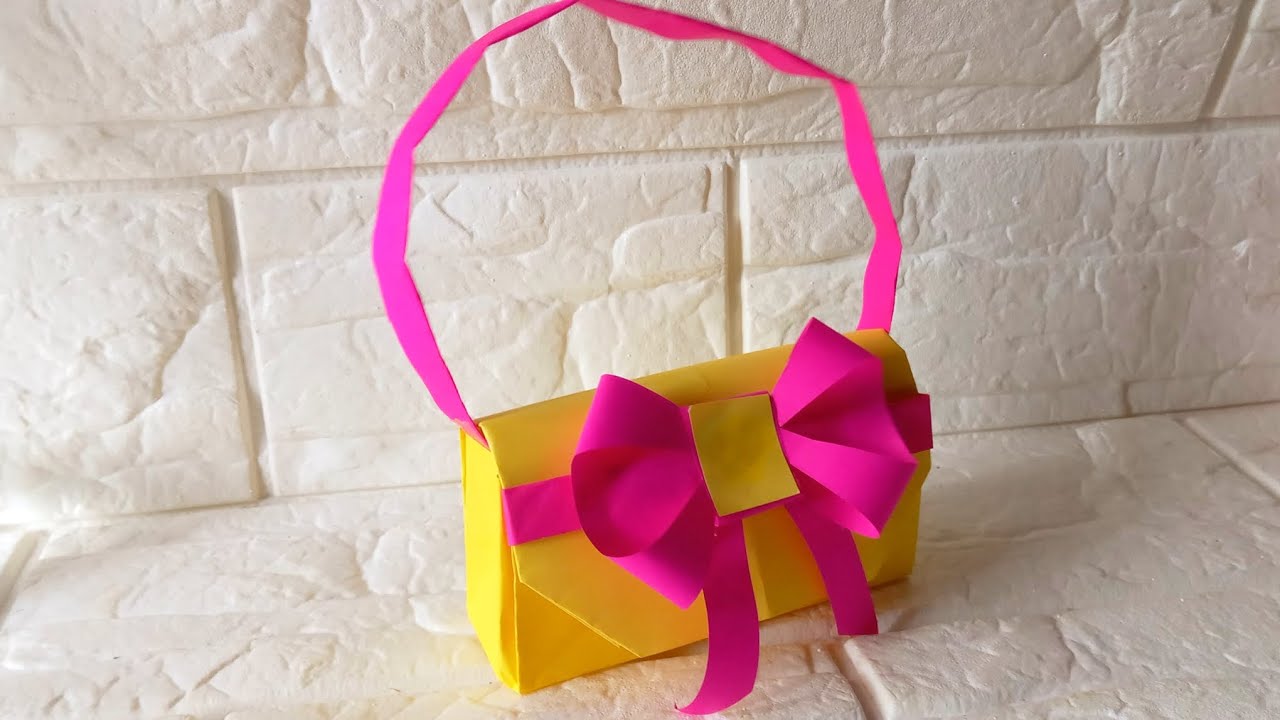 How to make paper handbag 👜 | Origami paper Crafts Ideas | DIY Cute ...