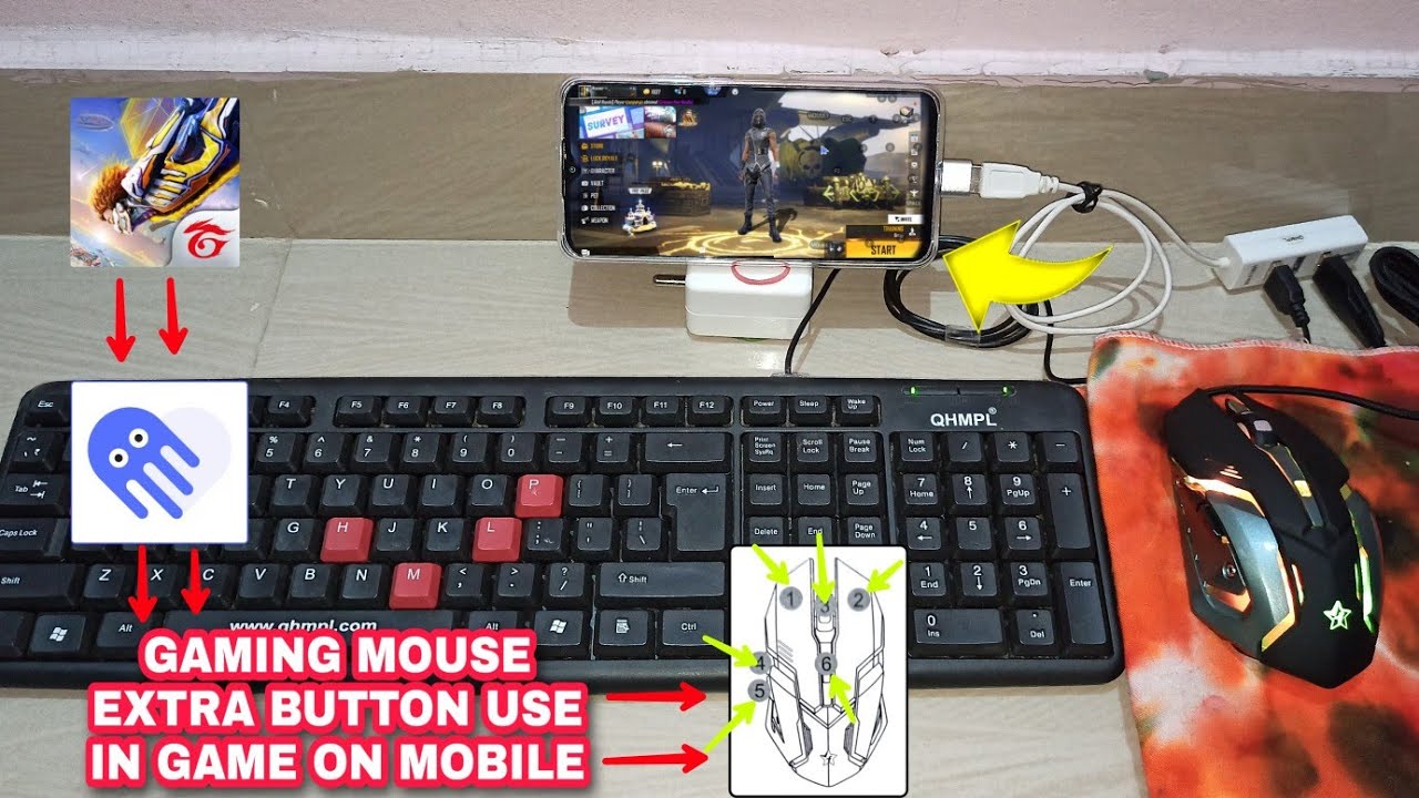 GAMING MOUSE EXTRA BUTTON USE IN GAME ON MOBILE NO PC NO LAPTOP NEW ...