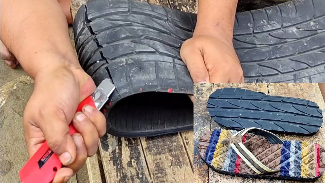 Make sandals from used radial tires - YouTube