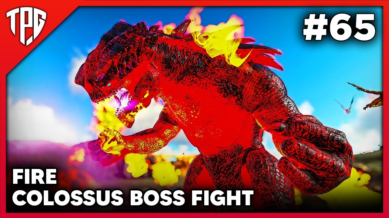 Ark Survival Evolved | Fire Colossus Boss Fight 😱🔥 | ARK Primal Fear ...
