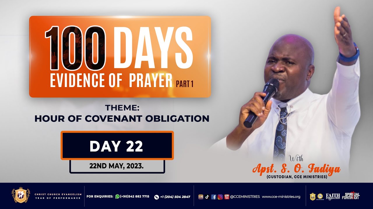 100 Days Evidence of Prayer with Apostle S.O Fadiya | Day 22 | 22nd May ...