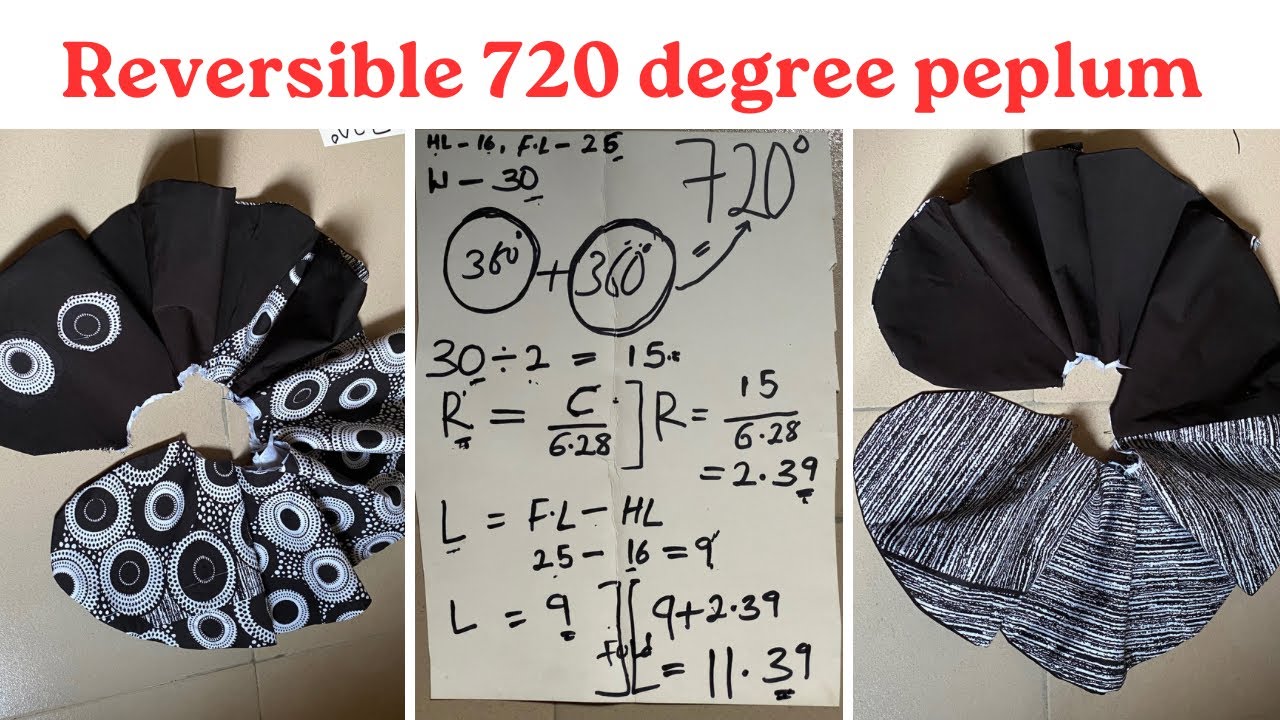 How to cut and sew reversible 720 degree peplum/flare #peplumdress # ...
