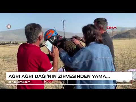 AĞRI Ağrı Dağı’nın zirvesinden yamaç paraşütüyle rekor atlayış