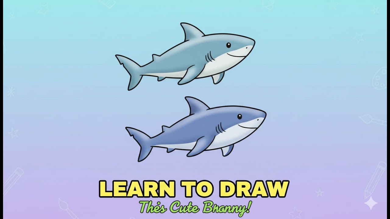 How to Draw and Color a Shark | Easy Step by Step Drawing Tutorial ...