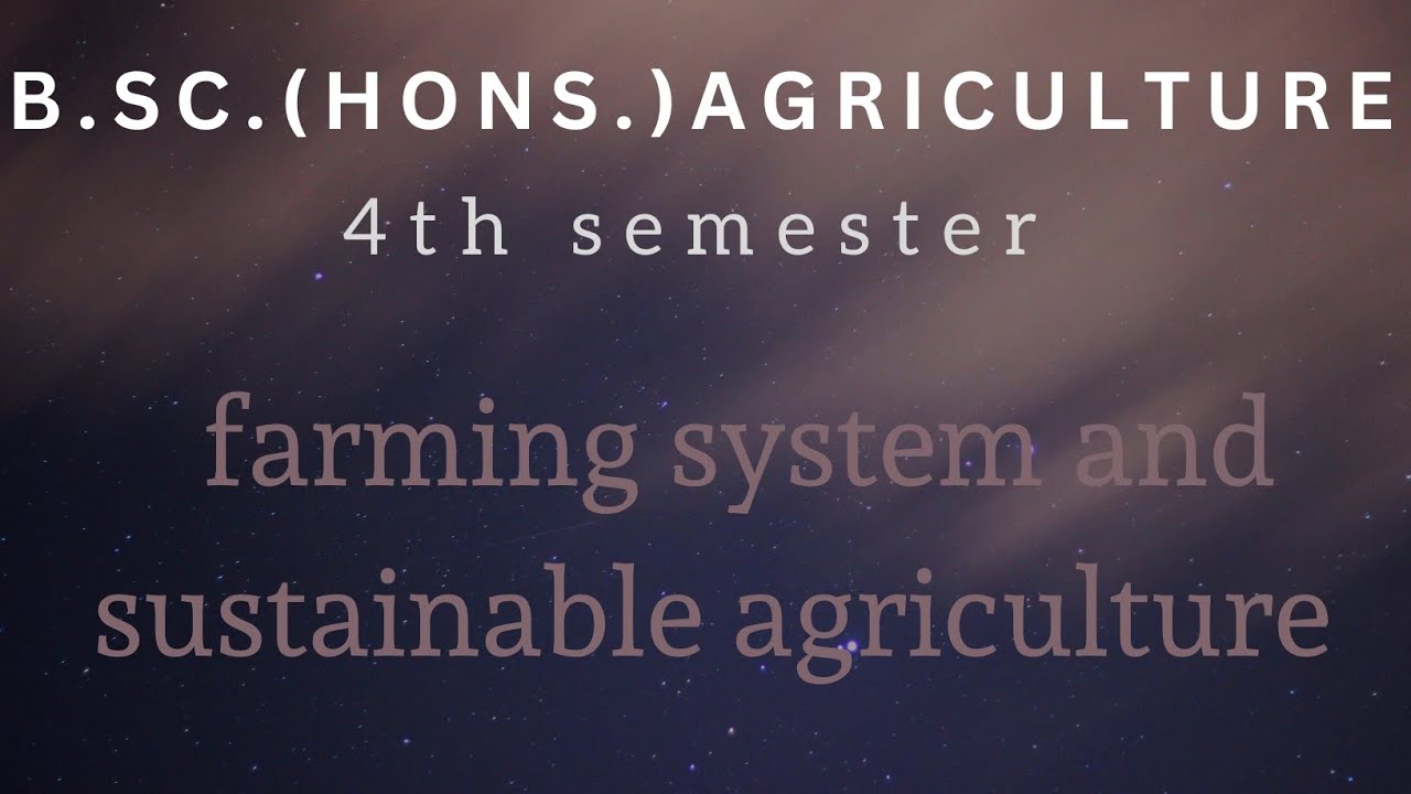 farming system and sustainable agriculture (objectives questions) - YouTube