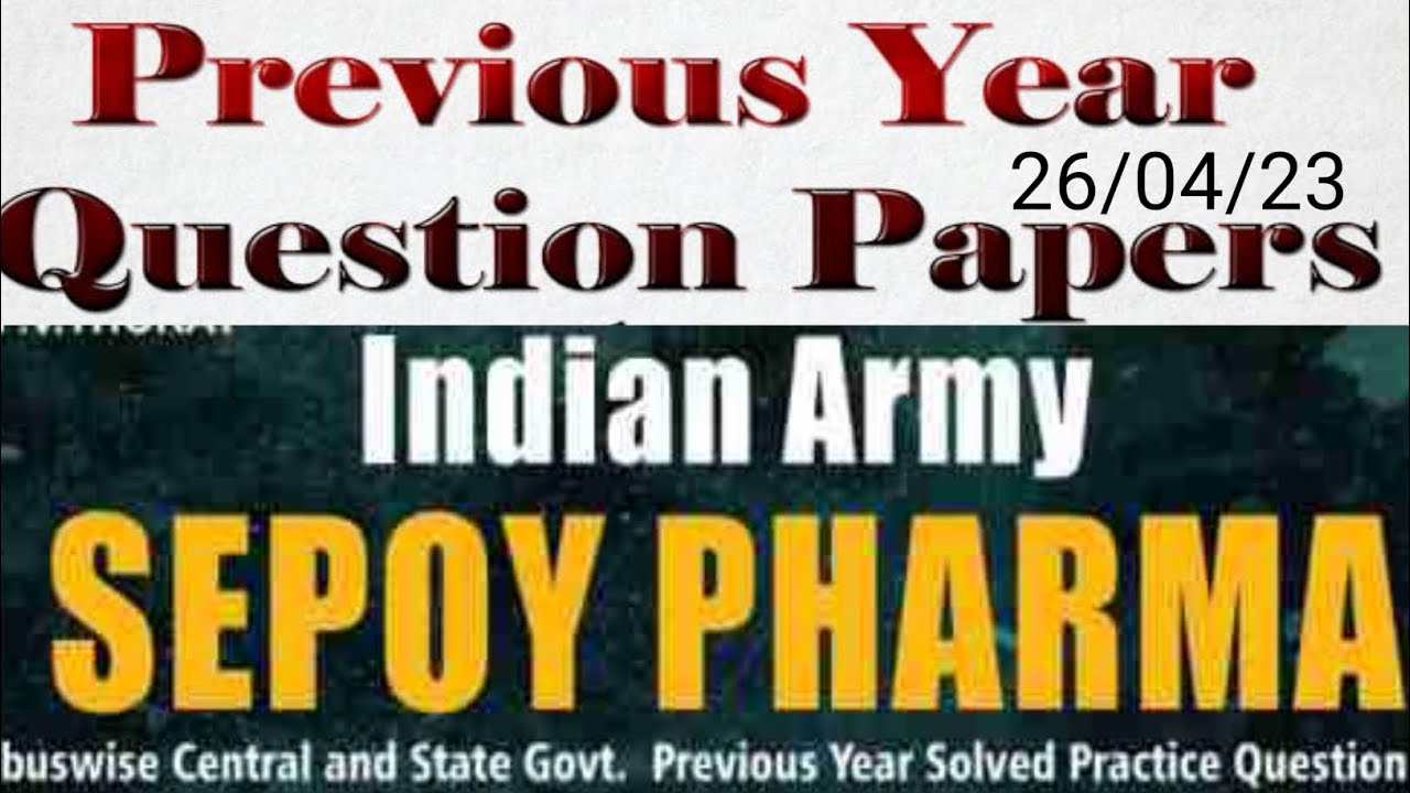 Previous year paper of sepoy pharma - YouTube
