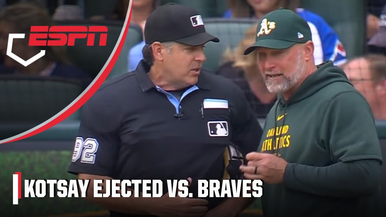 Mark Kotsay EJECTED after arguing with umpire | ESPN MLB - YouTube