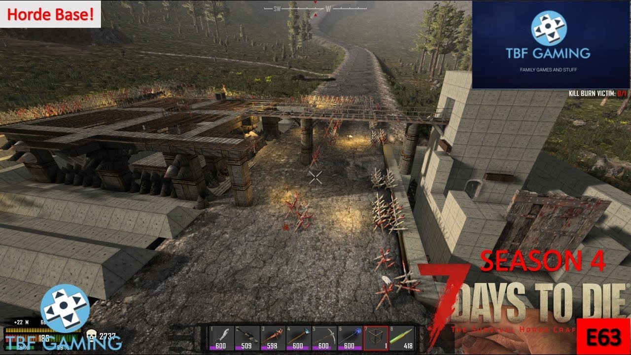 7 Days to Die Day 63 E63 The 63rd Day Horde and exploding cross-bolts ...