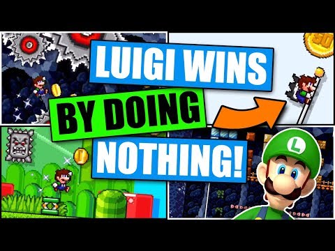 LUIGI Wins by Doing NOTHING! Mario Multiverse (closed beta levels ...