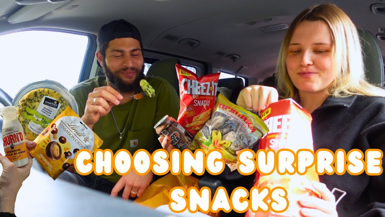 SURPRISE SNACKS IN THE CAR| couple vlog, trying snacks, - YouTube