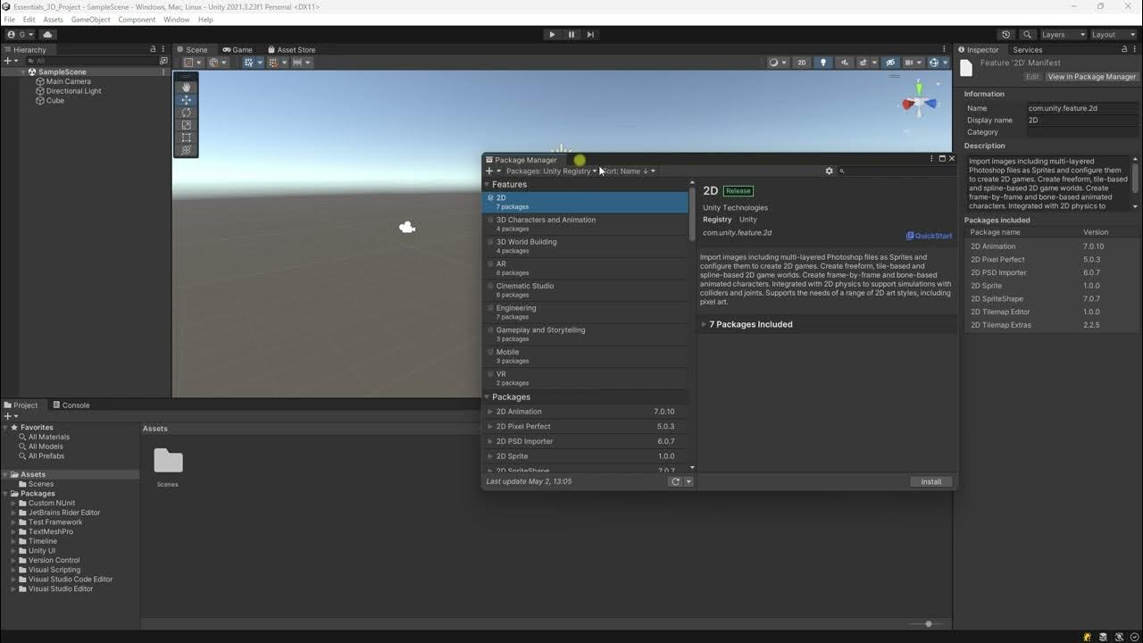 【操作説明】PackageManagerを開く【Unity】 - YouTube