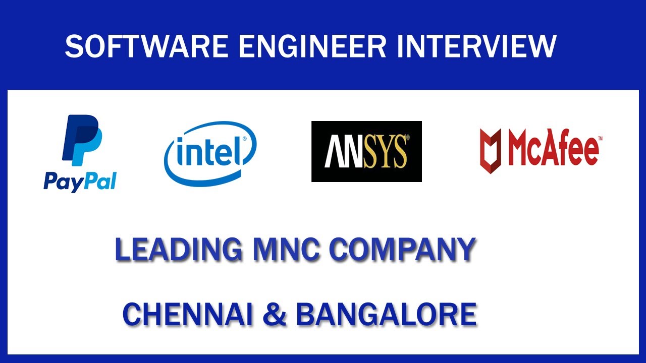 SOFTWARE ENGINEER INTERVIEW - MNC COMPANY - CHENNAI & BANGALORE ...