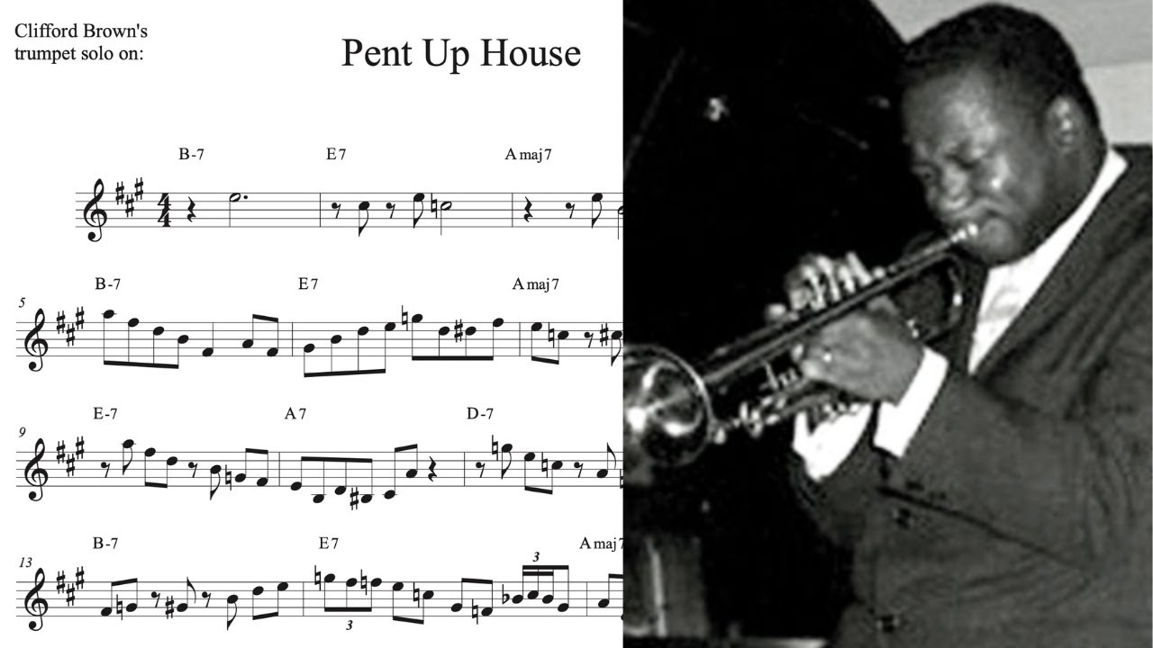 Clifford Brown's trumpet solo on 'Pent Up House' (Bb transposition ...