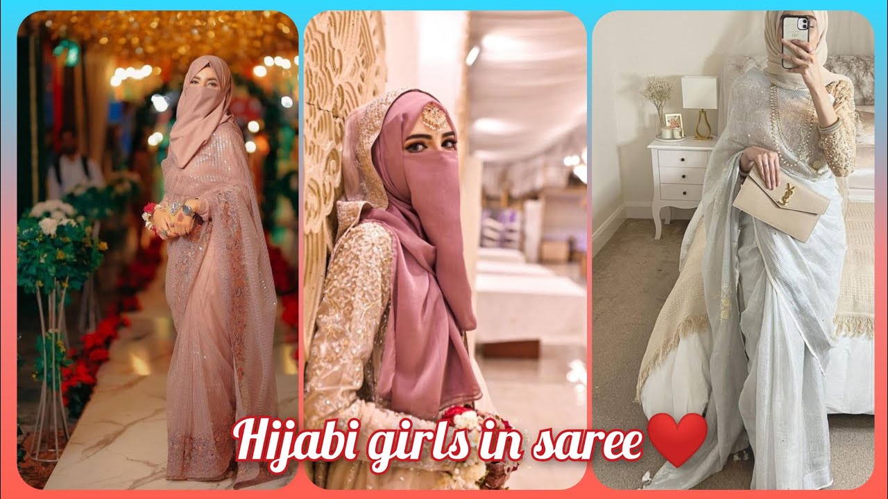 30 +Amazing Saree Designs |Muslim girls saree designs with hijabs ...