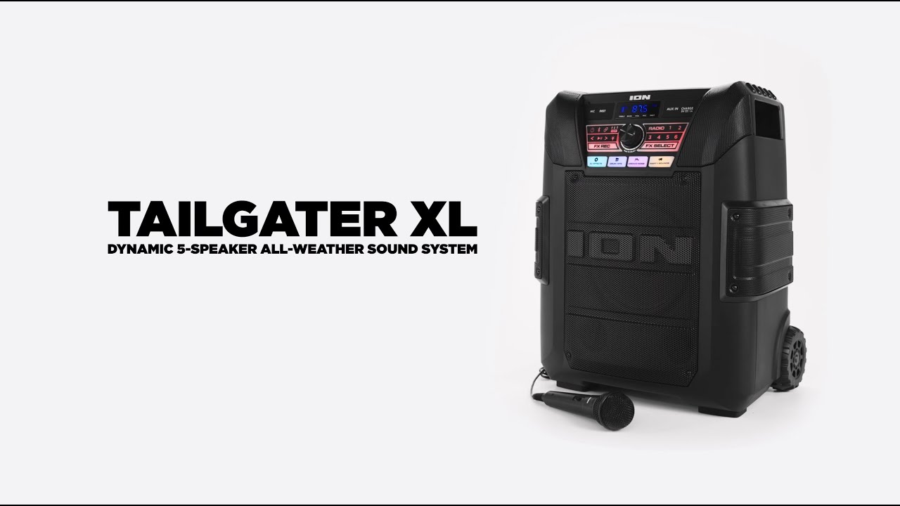 ION® Tailgater® XL - Dynamic 5-Speaker All-Weather Sound System - YouTube