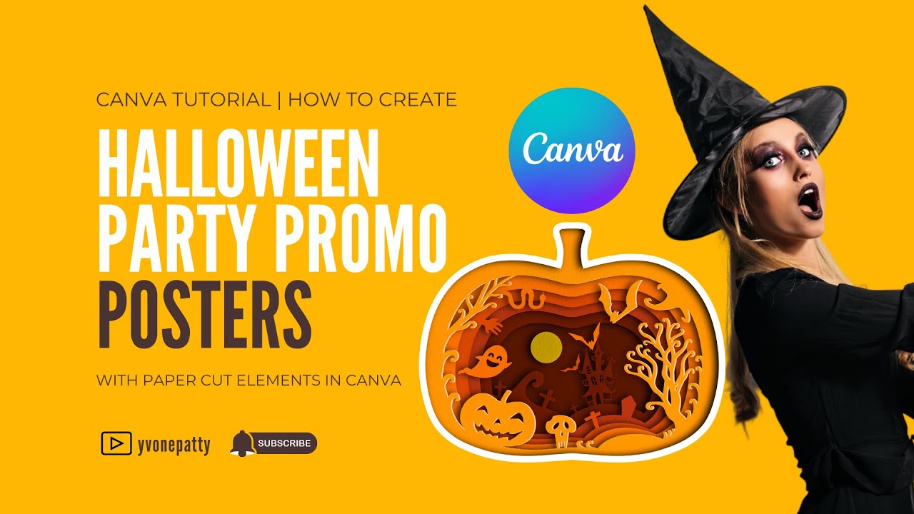 Halloween Party Promo Poster | Tutorial With Cut Out Paper Elements In ...