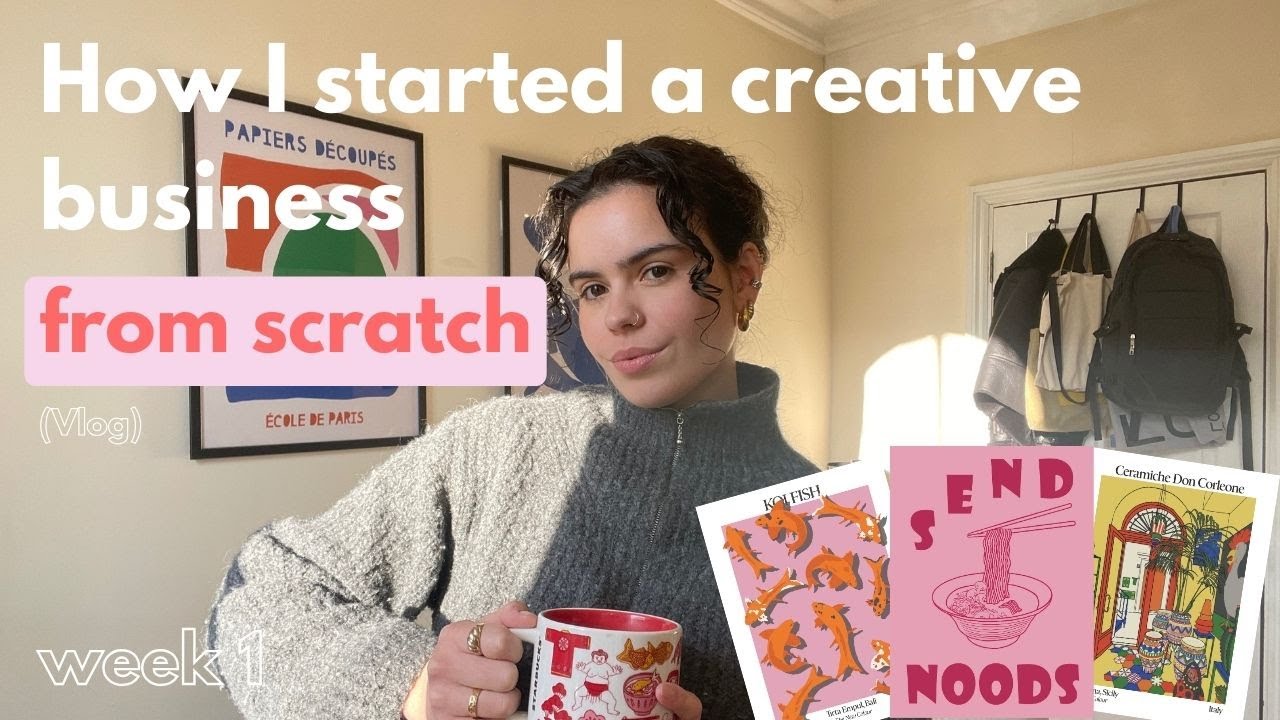 Starting a creative business from scratch | Week 1/10 | Designing new Prints, Setting up the ...