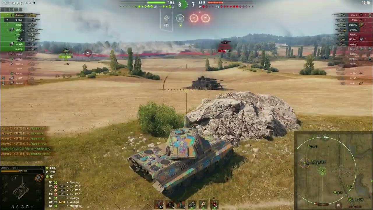 WOT - E75 6 KILLS 7.3K DAMAGE SNIPER - World of Tanks - YouTube