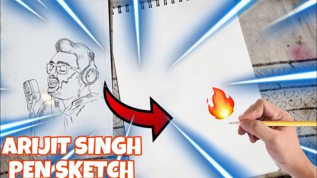 Draw with me - Arijit Singh drawing , Arijit Singh drawing , Pen sketch ...