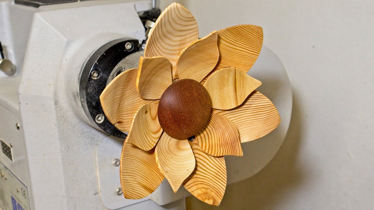 Woodturning - From Bowl to Flower - YouTube