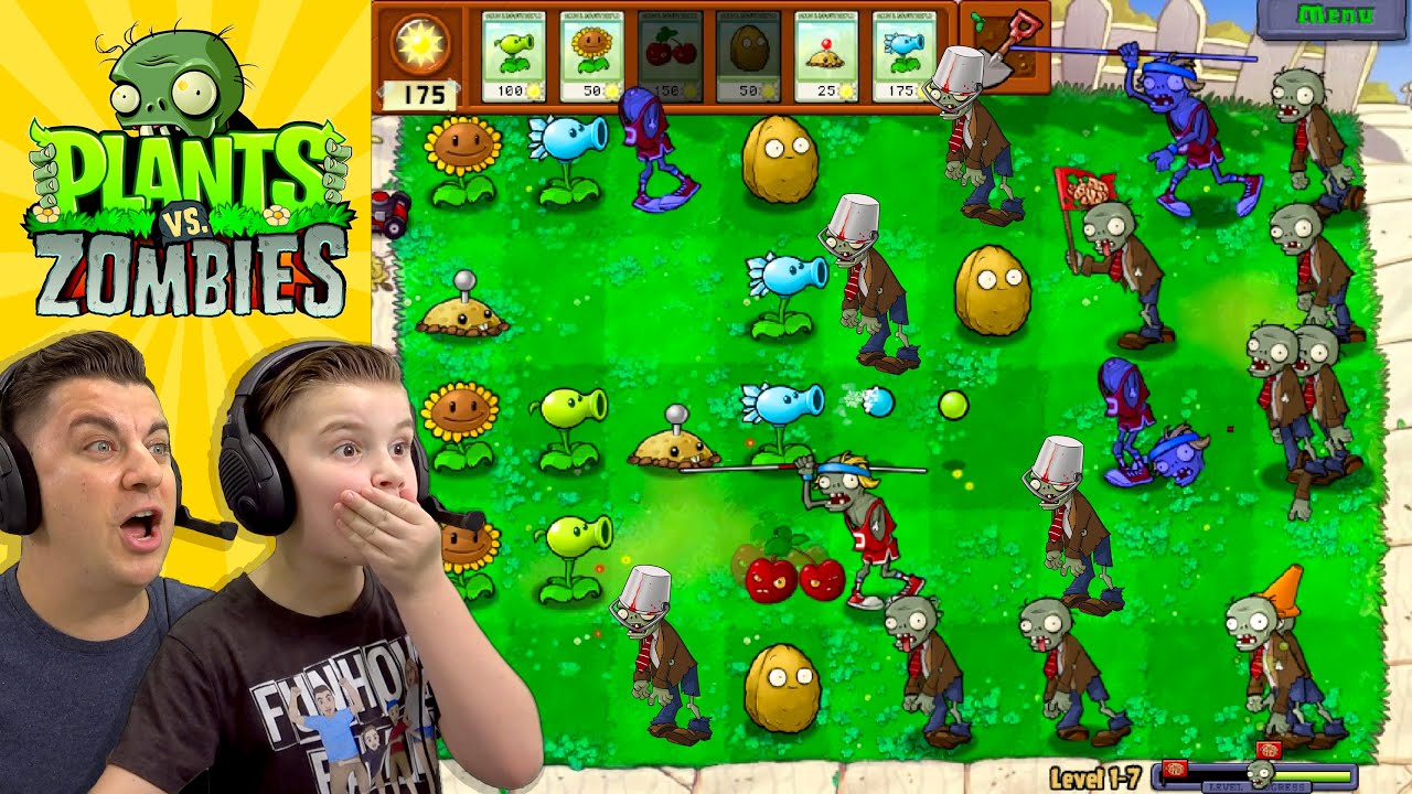 Attacked By A Huge Wave of Zombies! Plants vs Zombies (Funhouse Dad and ...
