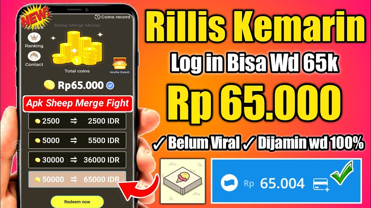 RILLIS KEMARIN ! SHEEP MERGE, APLIKASI PENGHASIL UANG SALDO DANA ...