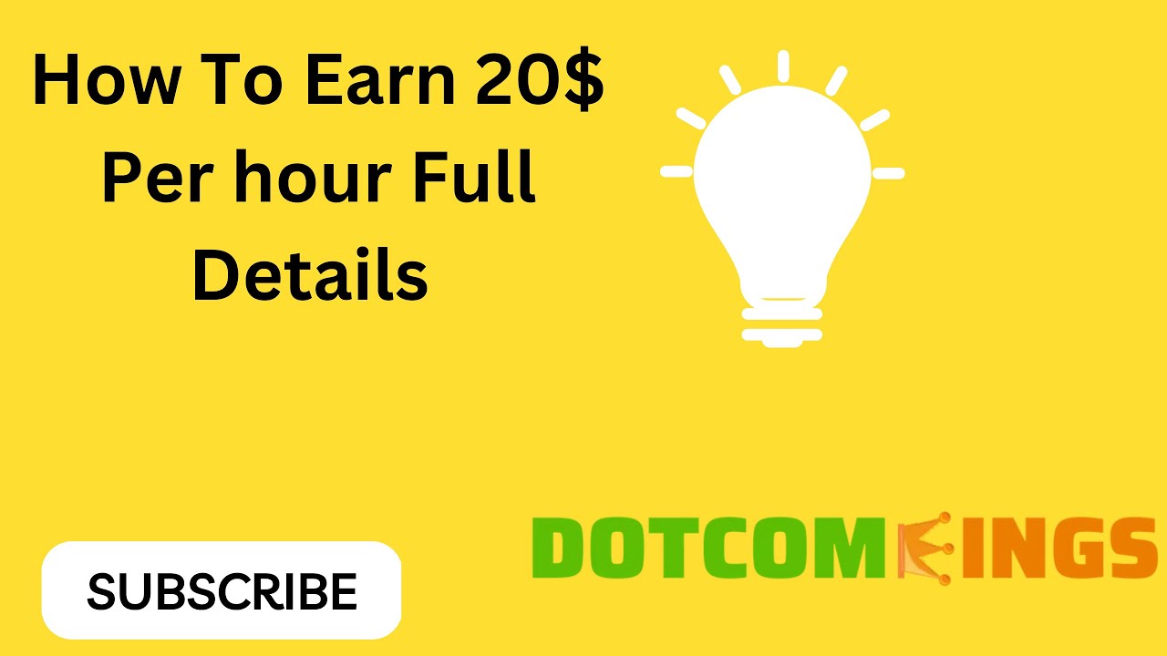 How To Earn 20$ Per Hour By Using Free Platform | Dotcomkings | Just in ...