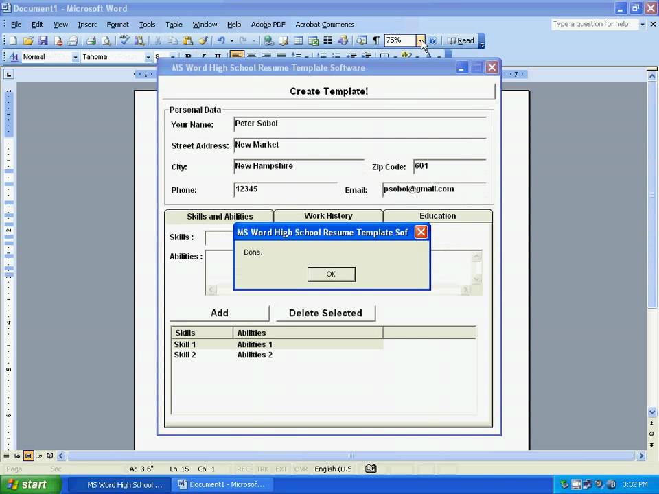 Sobolsoft com How To Use MS Word High School Resume Template Software ...