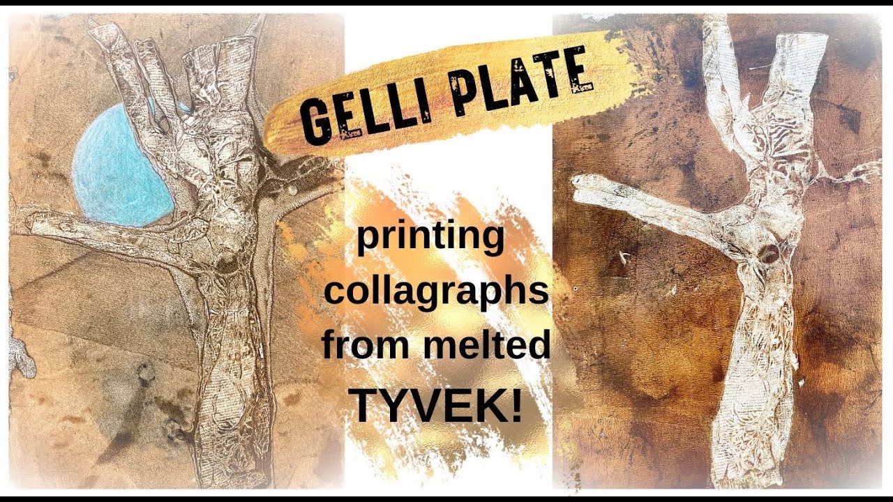 GELLI PLATE: printing a collagraph by melting TYVEK! - YouTube