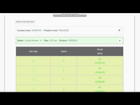 CODECHEF EVEN EQUAL ODD || STARTERS 45 || DIV 2 SOLUTIONS - YouTube