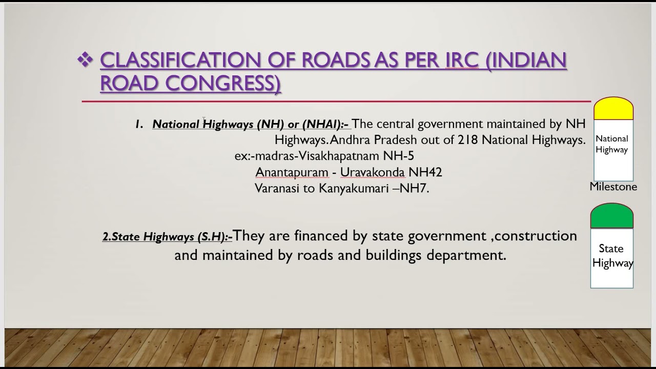classification of roads in IRC - YouTube