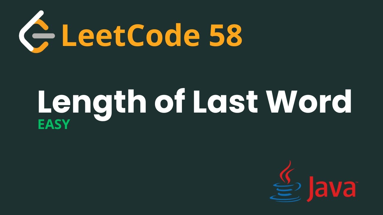 LeetCode 58 - Length of Last Word (Java): Solução Passo a Passo - YouTube