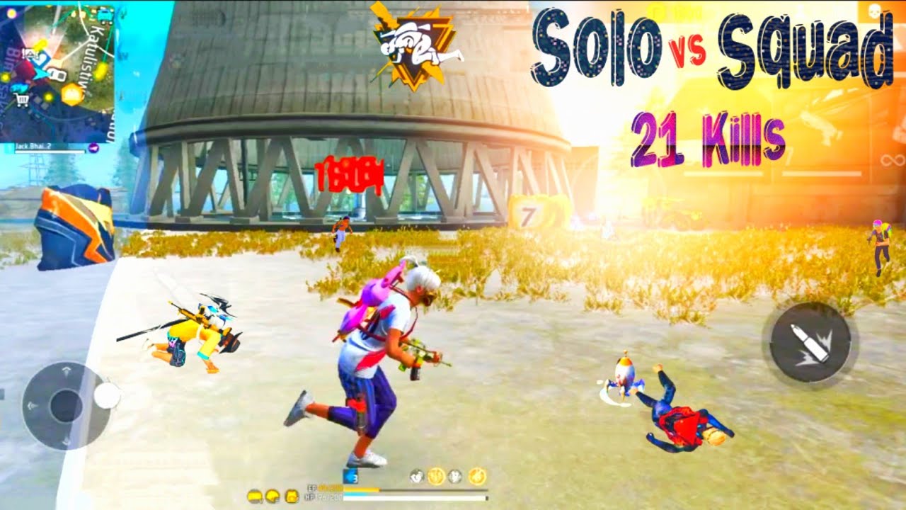 Solo Vs Squad Gameplay 🎮 | 21 Kills ⚡ Free Fire Full Video | Free Fire ...