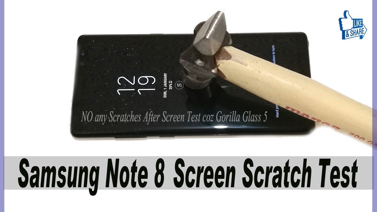 Samsung Galaxy Note 8 Screen Scratch Test || Gorilla Glass 5 Test - YouTube