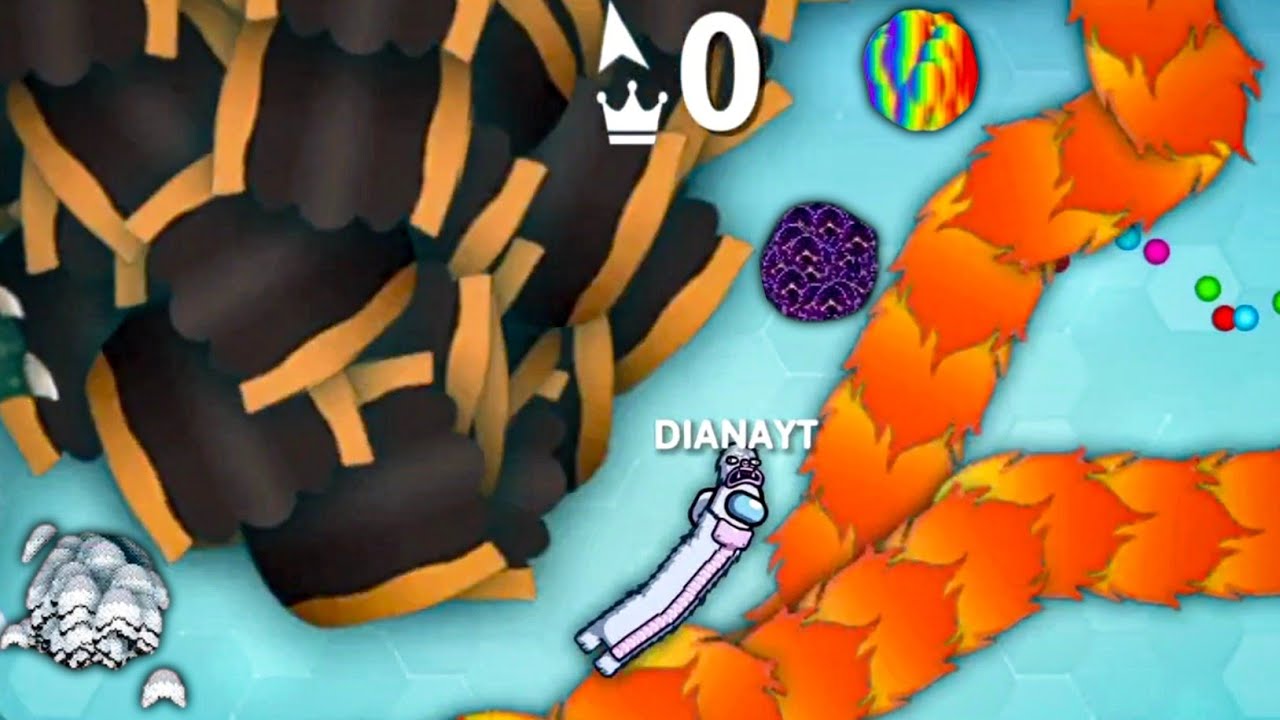 OMG🐍 YETI CREWMATE SNAKE GETS DELICIOUS SCORE BALL IN SNAKEIO MAP 🐍 ...