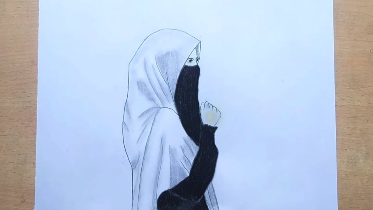 How to draw a Girl with Hijab/Very very Easy Drawing Step by step ...