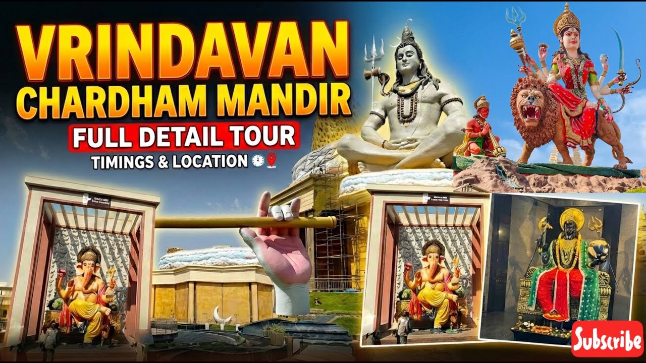 Char Dham Mandir Vrindavan Mathura I full detail tour Maa Vaishno Devi ...