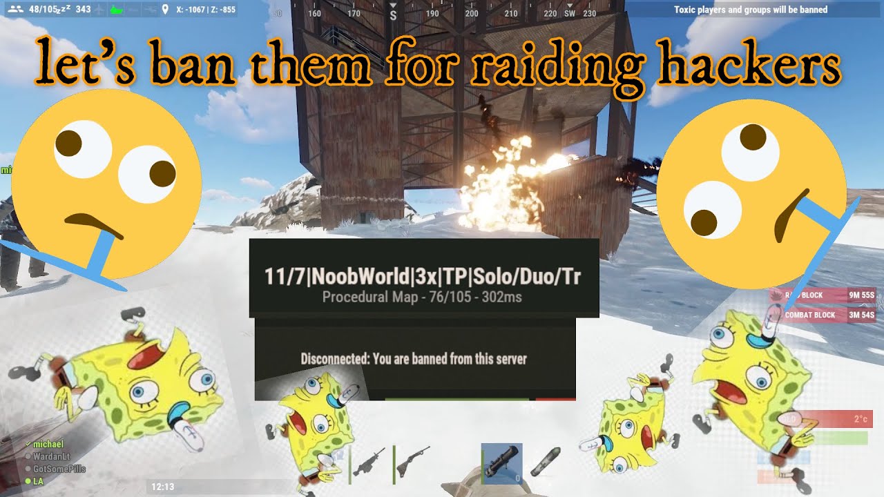 getting banned at the end | banned for raiding hacker admin abuse part ...