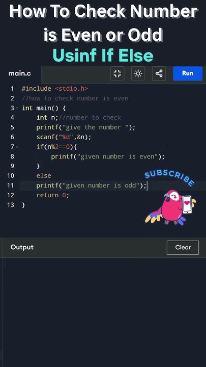 Beginner C code How To Check Number is Even or Odd using if statement #coding #codingshorts # ...