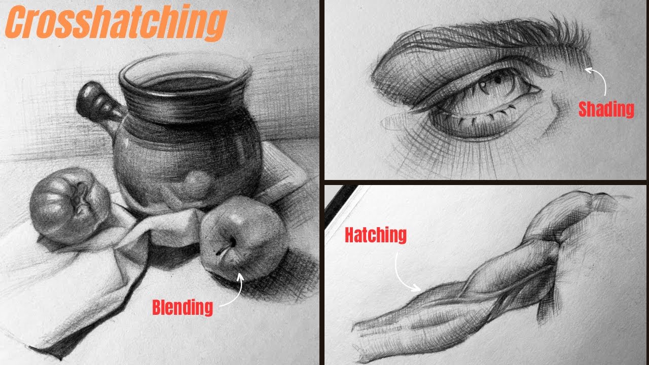 Crosshatching technique | Drawing tutorial. - YouTube