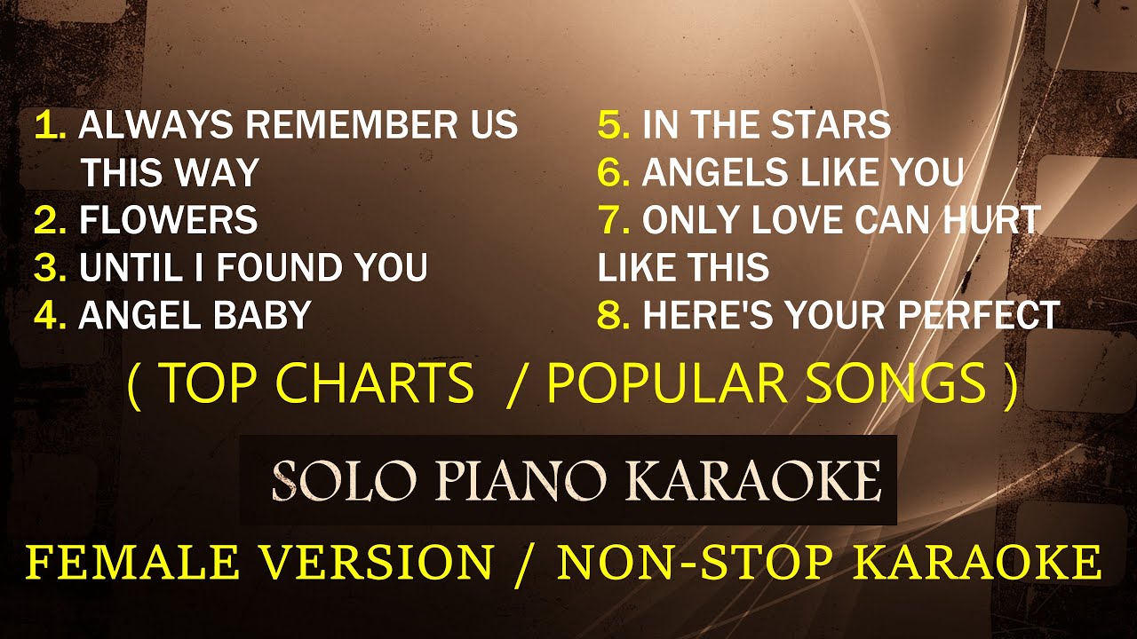 TOP CHARTS / POPULAR SONGS NON-STOP KARAOKE ( FEMALE VERSION ) - YouTube