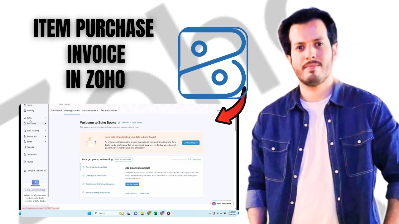 How to Enter Item Purchase Invoice in Zoho Books | Product Purchase ...